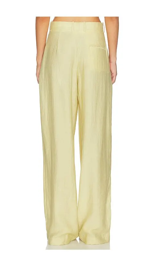 MOTHER OF ALL Hedi Mid Waist Tailored Linen Pant - Yellow