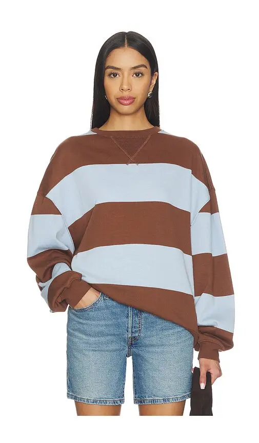 Free People Classic Stripe Crew Wide Pullover