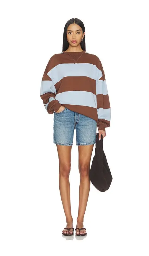 Free People Classic Stripe Crew Wide Pullover