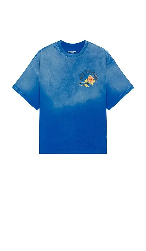 True Religion Floral Snake Oversized Tee In Royal - Lapis Blue