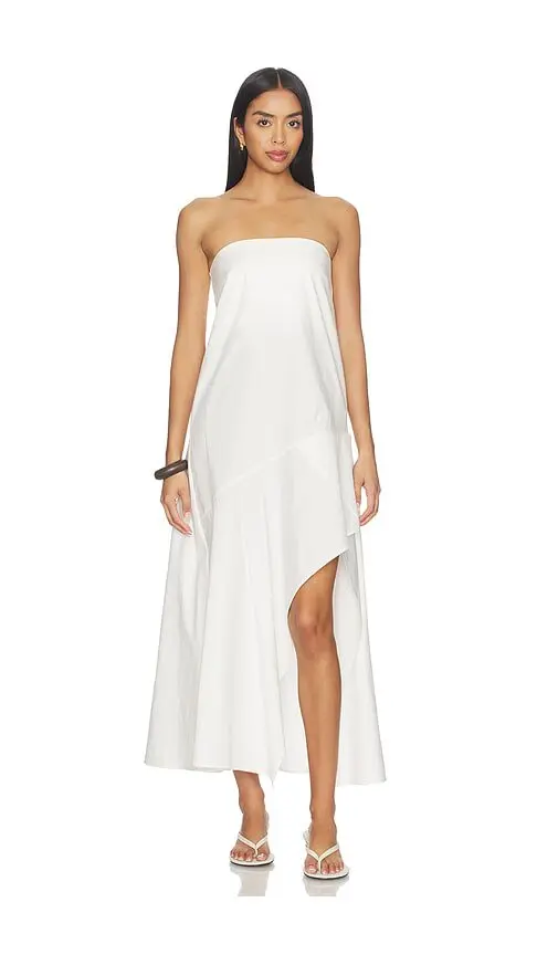 ST. AGNI Strapless Asymmetrical Dress