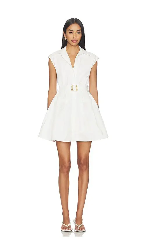 SANS FAFF Audley Trench Mini Dress - White