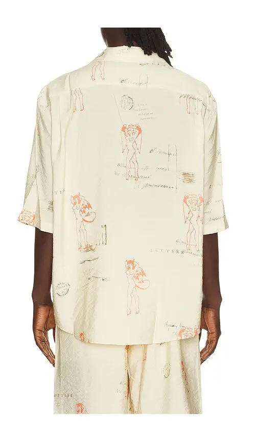 MISBHV Devil & Angel Postcard Shirt In Cream