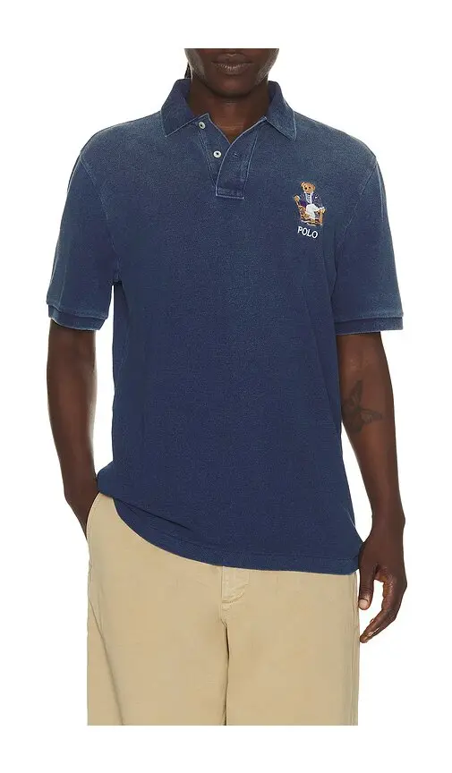Polo Ralph Lauren Short Sleeve Mesh Novelty Bear Polo In Navy - Medium Indigo