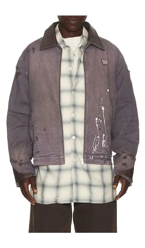 MISBHV 1997 Paint Splatter Canvas Work Jacket - Graphite