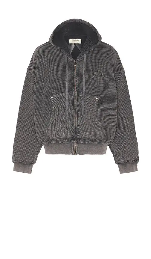 BARRIERS WORLDWIDE Star Waffle Zip Up Hoodie