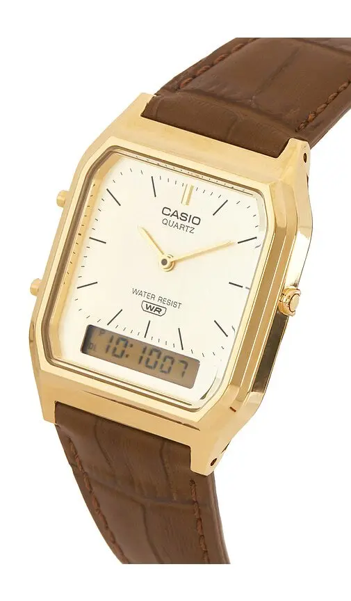Casio Digital Watch With Leather Band
