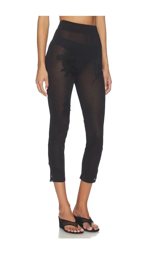 OPERASPORT Ziva Sheer Embroidered Cropped Pants