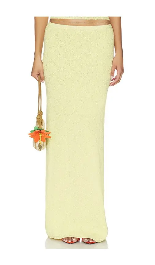 ASTA RESORT Pointelle Carolina Maxi Skirt - Lemon