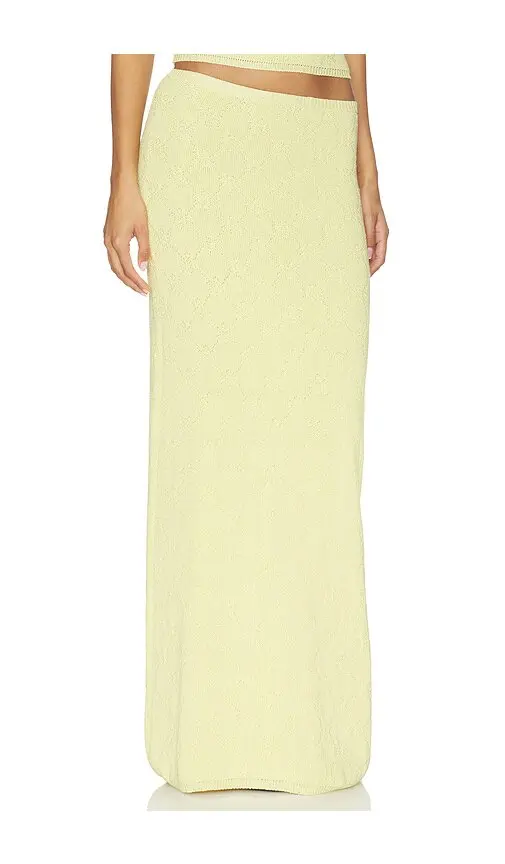 ASTA RESORT Pointelle Carolina Maxi Skirt - Lemon