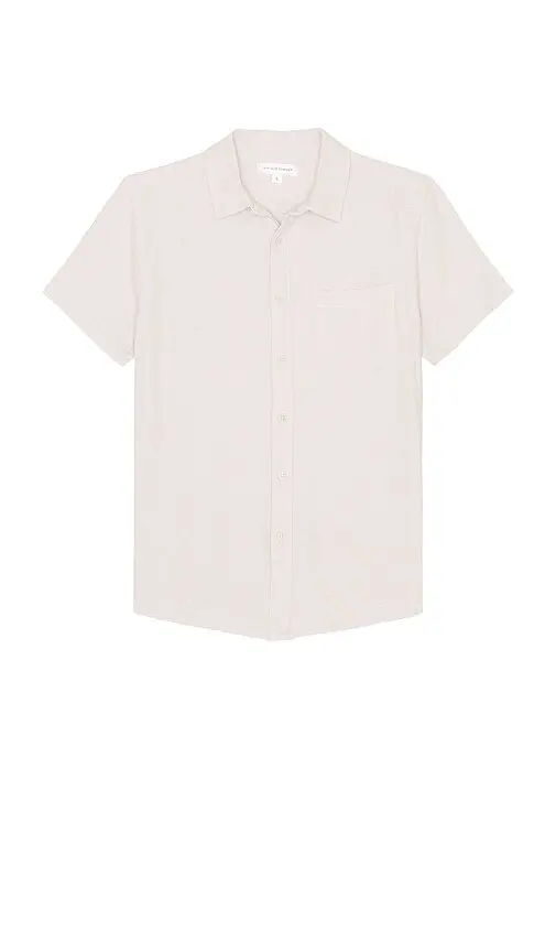 VINTAGE SUMMER Linen Button Down Shirt In Tan