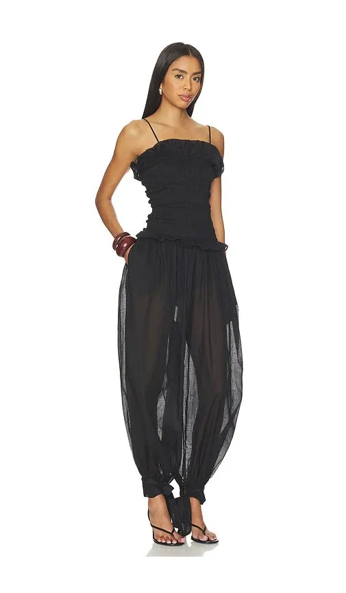 Andamane Noor Wide Pants Smocked Jumpsuit