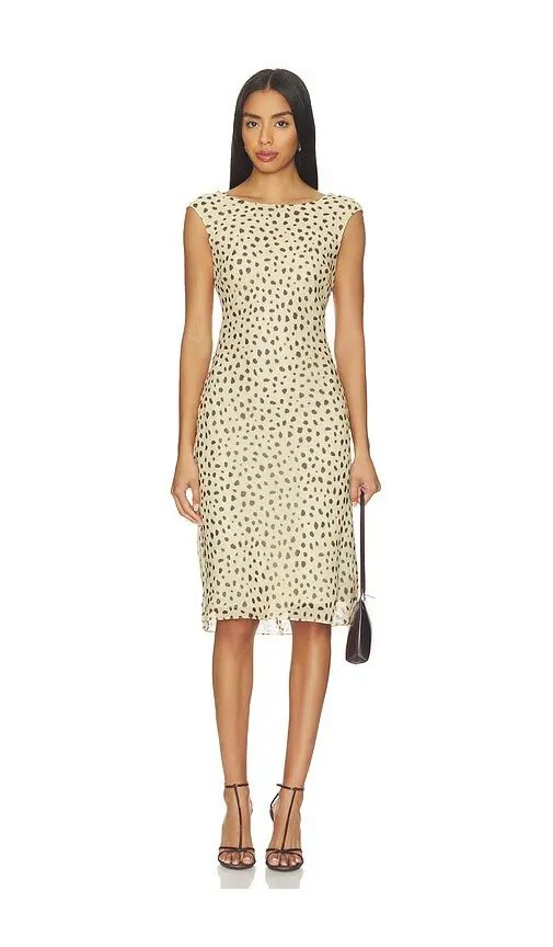 Posse Silk Leopard Print Midi Dress
