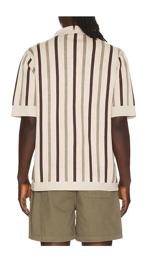 Central Park West Rowan Striped Shirt In Neutral