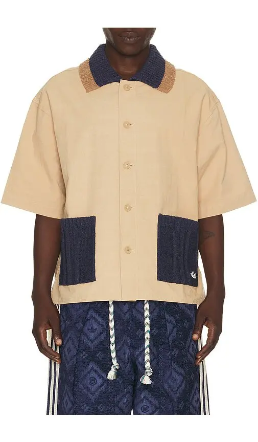 ADIDAS ORIGINALS X Clot Edison Chen Guayabera Shirt - Beige