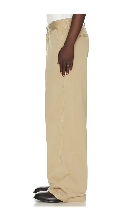 SUNFLOWER Wide Twist Chino Pan In Brown - Khaki