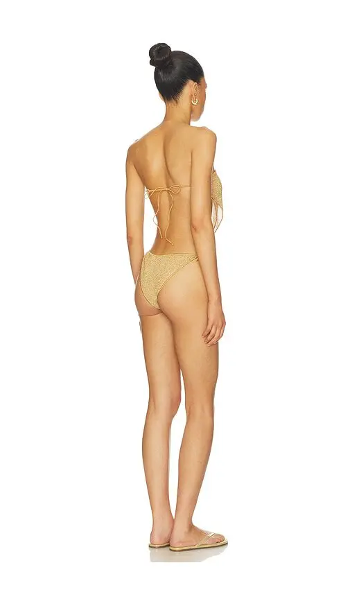 Oseree Metallic Bandana Bikini Set With Ring Embellishments