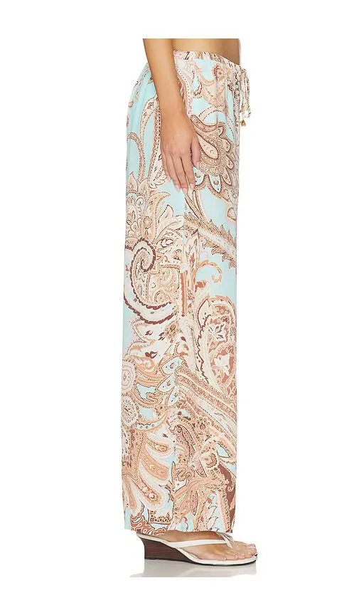 L'Agence Geraldine Paisley Print Wide Leg Pants