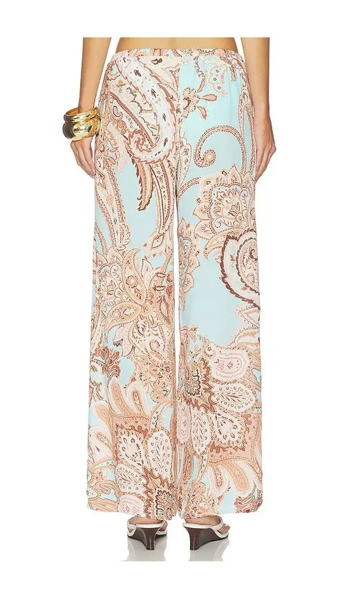 L'Agence Geraldine Paisley Print Wide Leg Pants