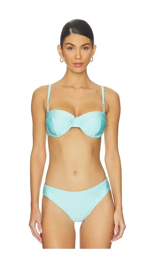 L'Agence Alexandria Bandeau Bikini Top In Blue - Ice Blue