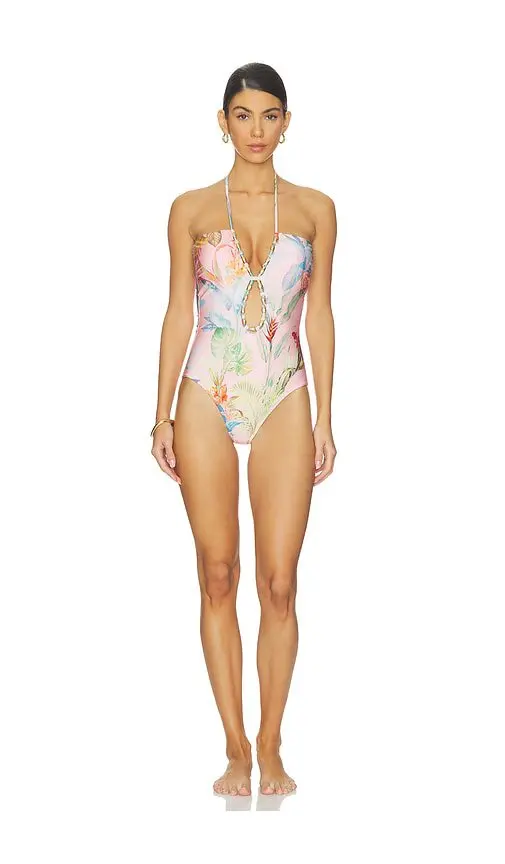 L'Agence Opus Halter One Piece In Pink - Multi