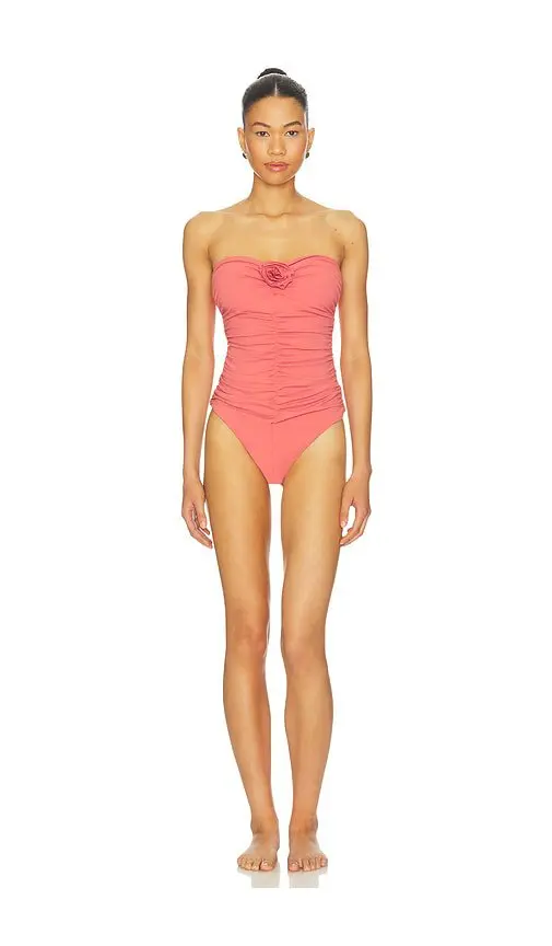 Susana Monaco One Piece Swimsuit With Gathered Detailing - Rosa