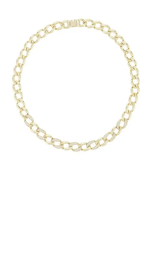 BRACHA Olsen Link Necklace With Crystal Embellishment - Unique Color & Gold 001