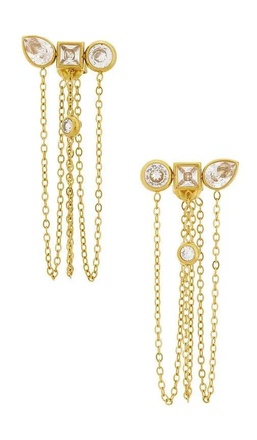 BRACHA Tate Drop Earrings With Mixed-cut Stones - Unique Gold