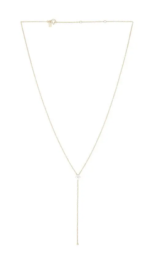 Ef Collection Diamond Fleur Lariat Necklace In Metallic Gold - Yellow Gold