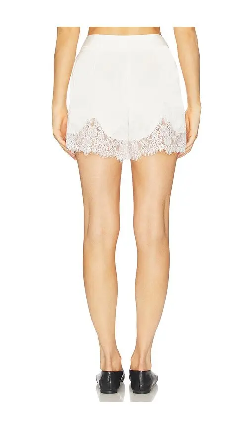 4TH & RECKLESS Laura Satin Shorts With Lace Trim