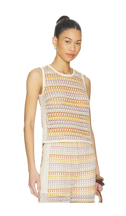Central Park West Celine Crochet Button Back Shell