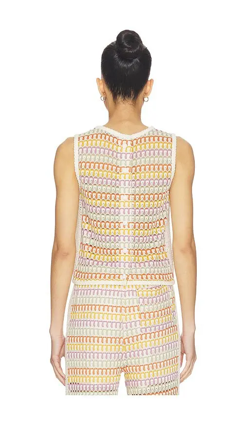 Central Park West Celine Crochet Button Back Shell