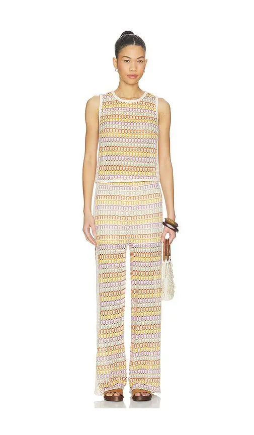 Central Park West Celine Crochet Button Back Shell