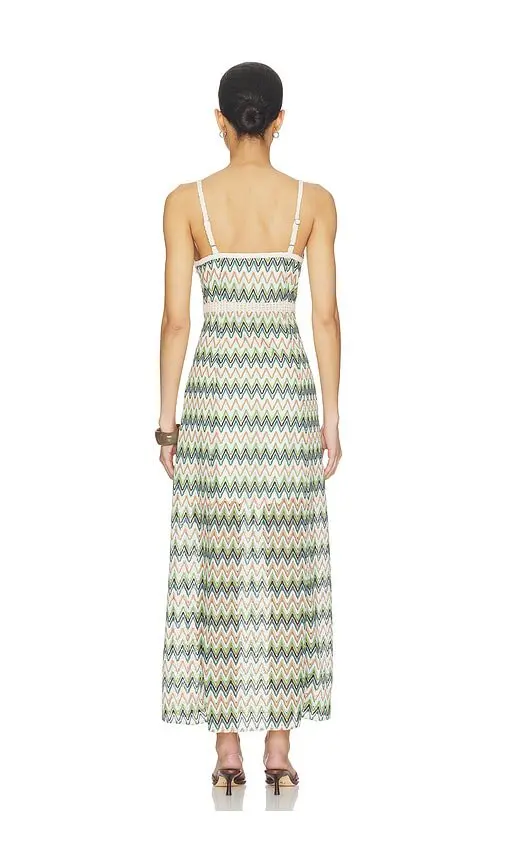 Central Park West Celine Rainbow Crochet Maxi Dress