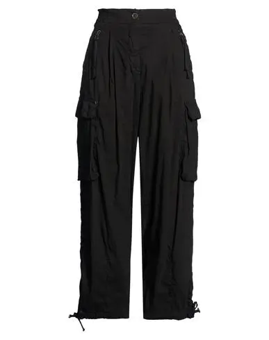 Masnada Cargo Pants In Cotton, Linen, And Elastane - Black