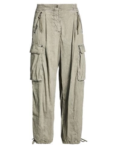 Masnada Cargo Pants In Cotton, Linen, And Elastane - Green