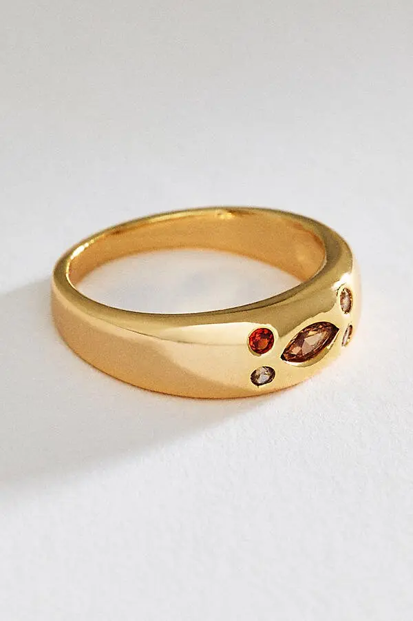 Anthropologie Crystal Eclipse Ring - Peach/rose