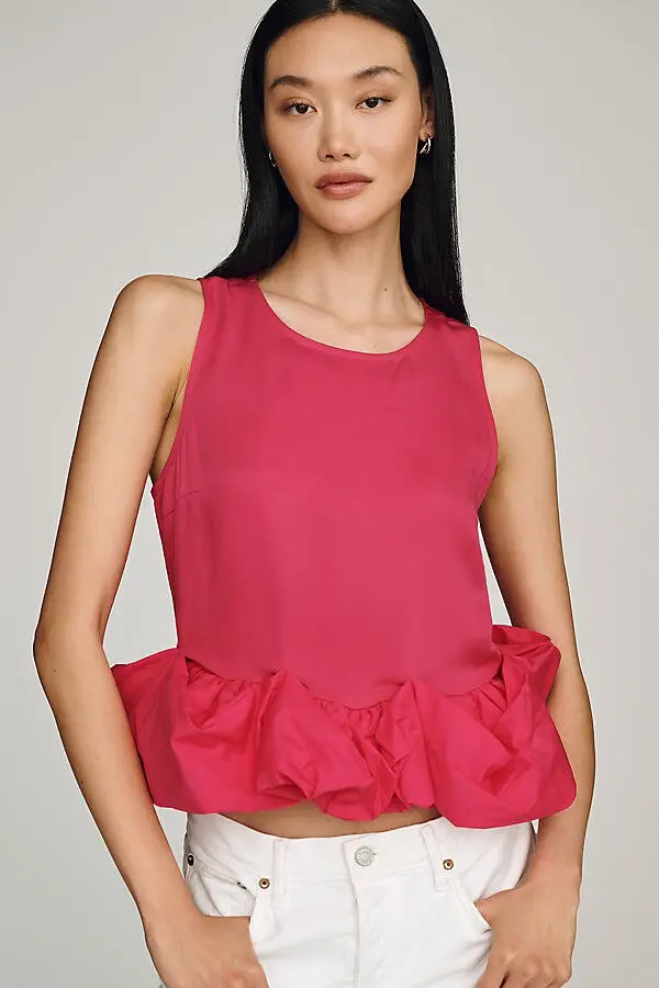 SIEMPRE X Ruffle Hem Top - Pink