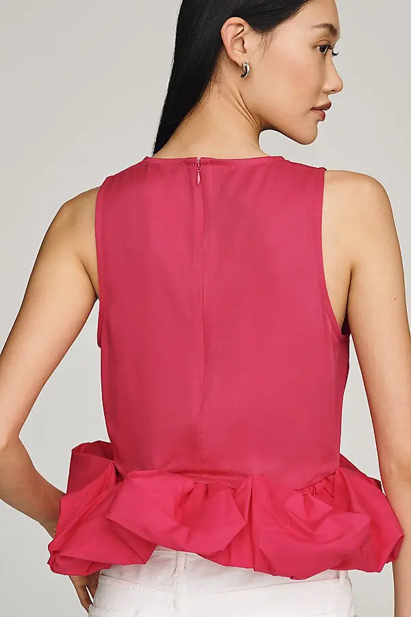 SIEMPRE Ruffle Hem Top - Pink