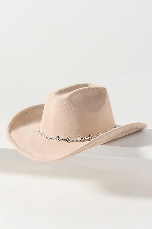 Anthropologie Faux Suede Rancher Hat - Tan