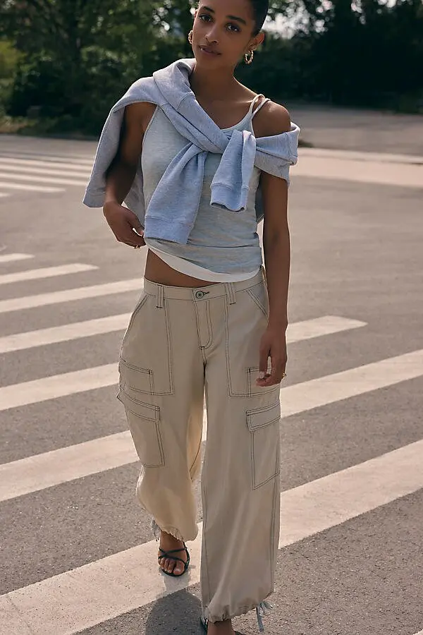 Anthropologie Surrey '90s Strappy Scoop Tank Top - Heather Grey