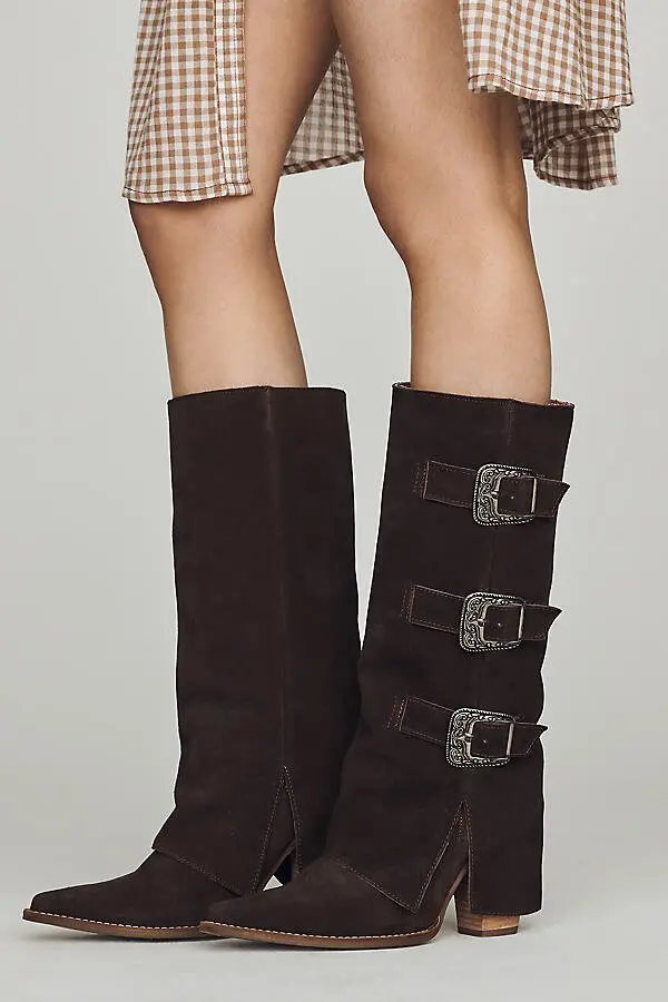 DINGO Buckle Bunny Boots - Brown