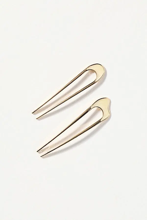 Anthropologie Mermaid Hair Pins, Set Of 2 - Cream