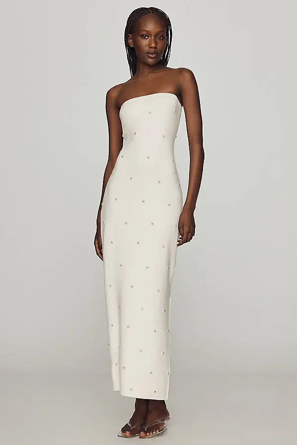 Endless Rose Strapless Embellished Knit Maxi Dress