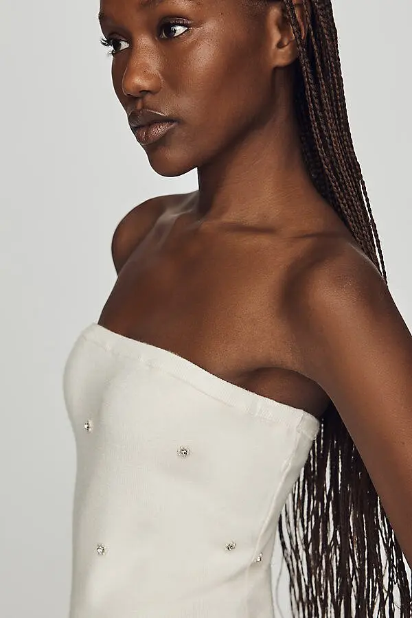 Endless Rose Strapless Embellished Knit Maxi Dress