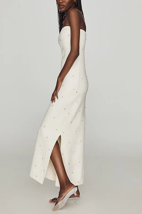 Endless Rose Strapless Embellished Knit Maxi Dress
