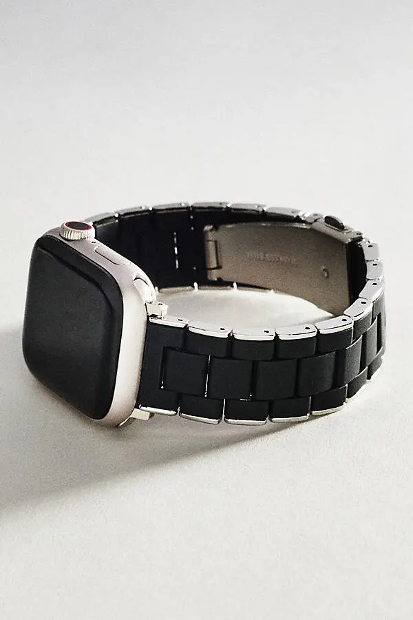 POSH TECH Orla Silicone & Stainless Steel Apple Watch Band - Black