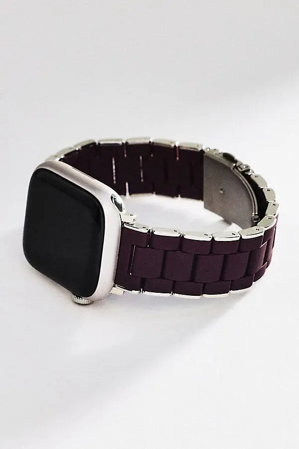 POSH TECH Orla Silicone & Stainless Steel Apple Watch Band - Cherry Red