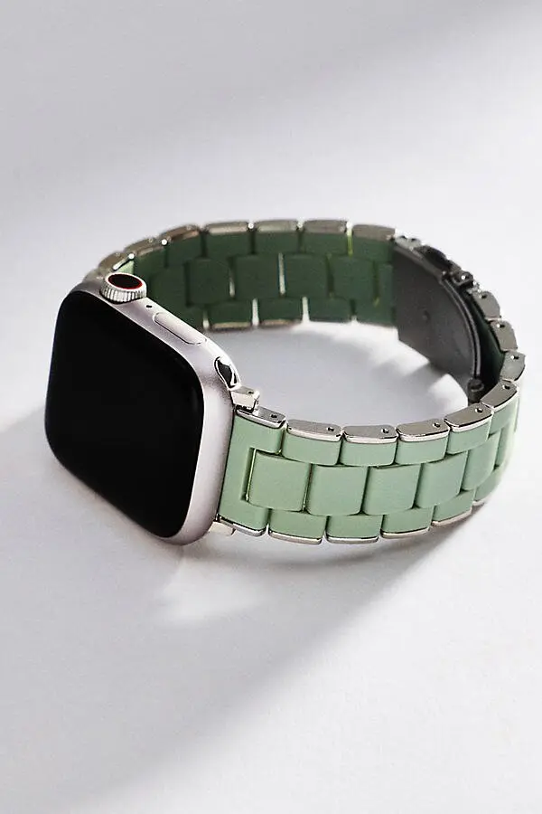 POSH TECH Orla Silicone & Stainless Steel Apple Watch Band - Light Green