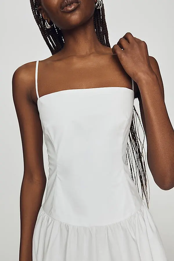 Susana Monaco Cotton Mini Dress With Side Pockets And Side Zip